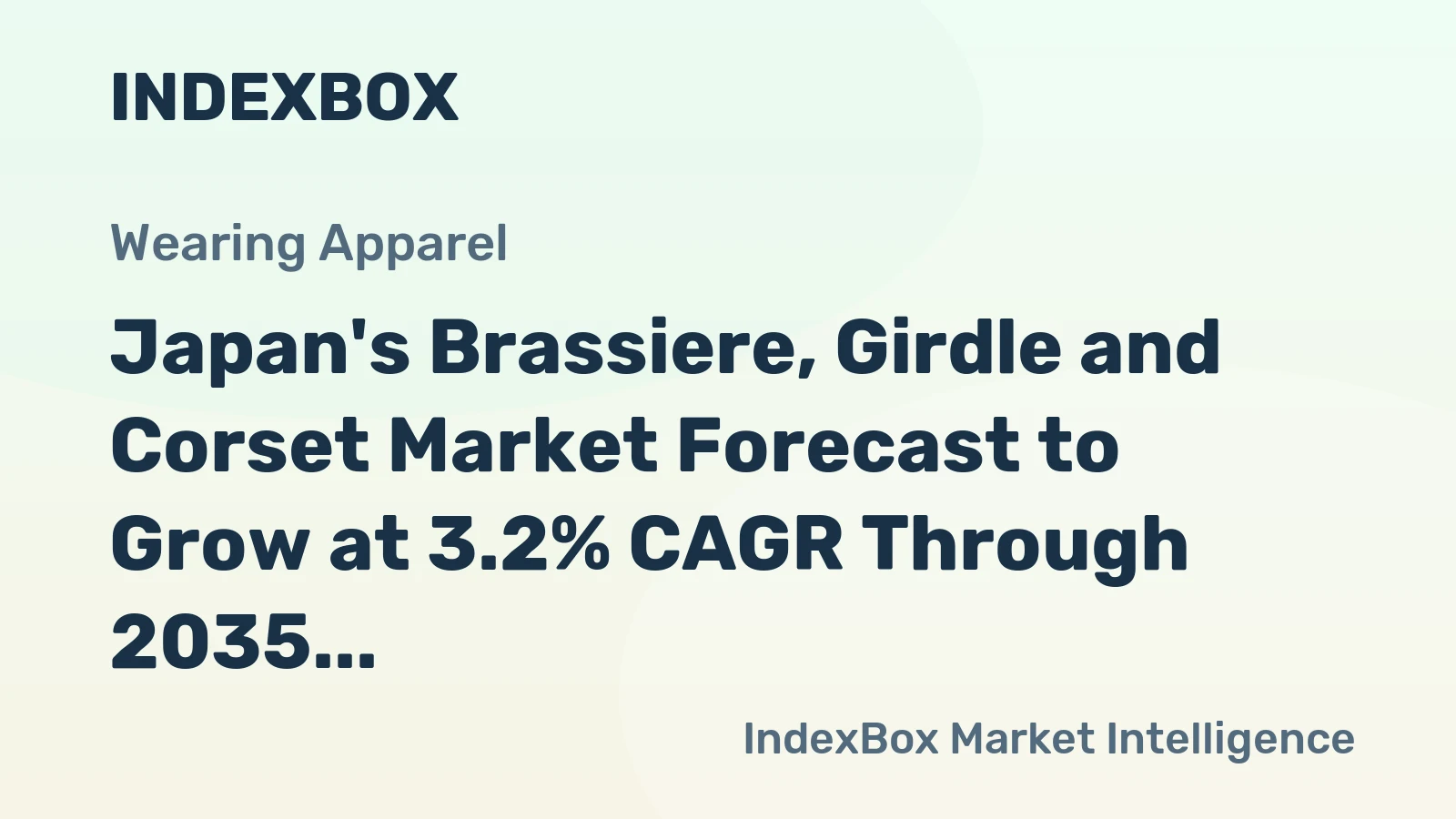 Japan's Brassiere, Girdle and Corset Market Forecast to Grow at 3.2% CAGR Through 2035