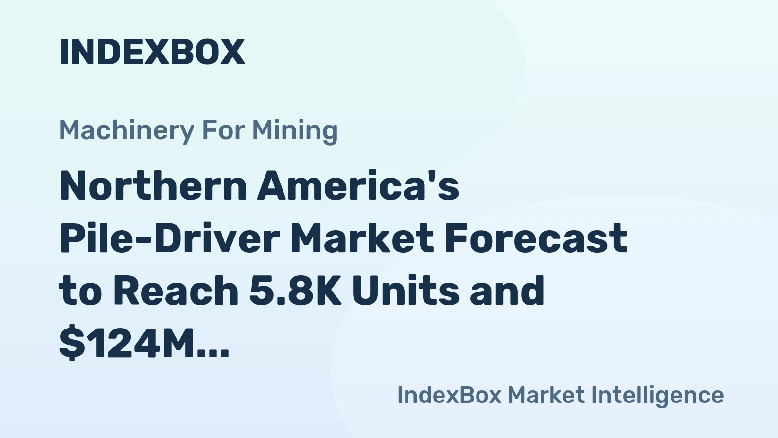 Northern America's Pile-Driver Market Forecast to Reach 5.8K Units and $124M After 2024 Contraction