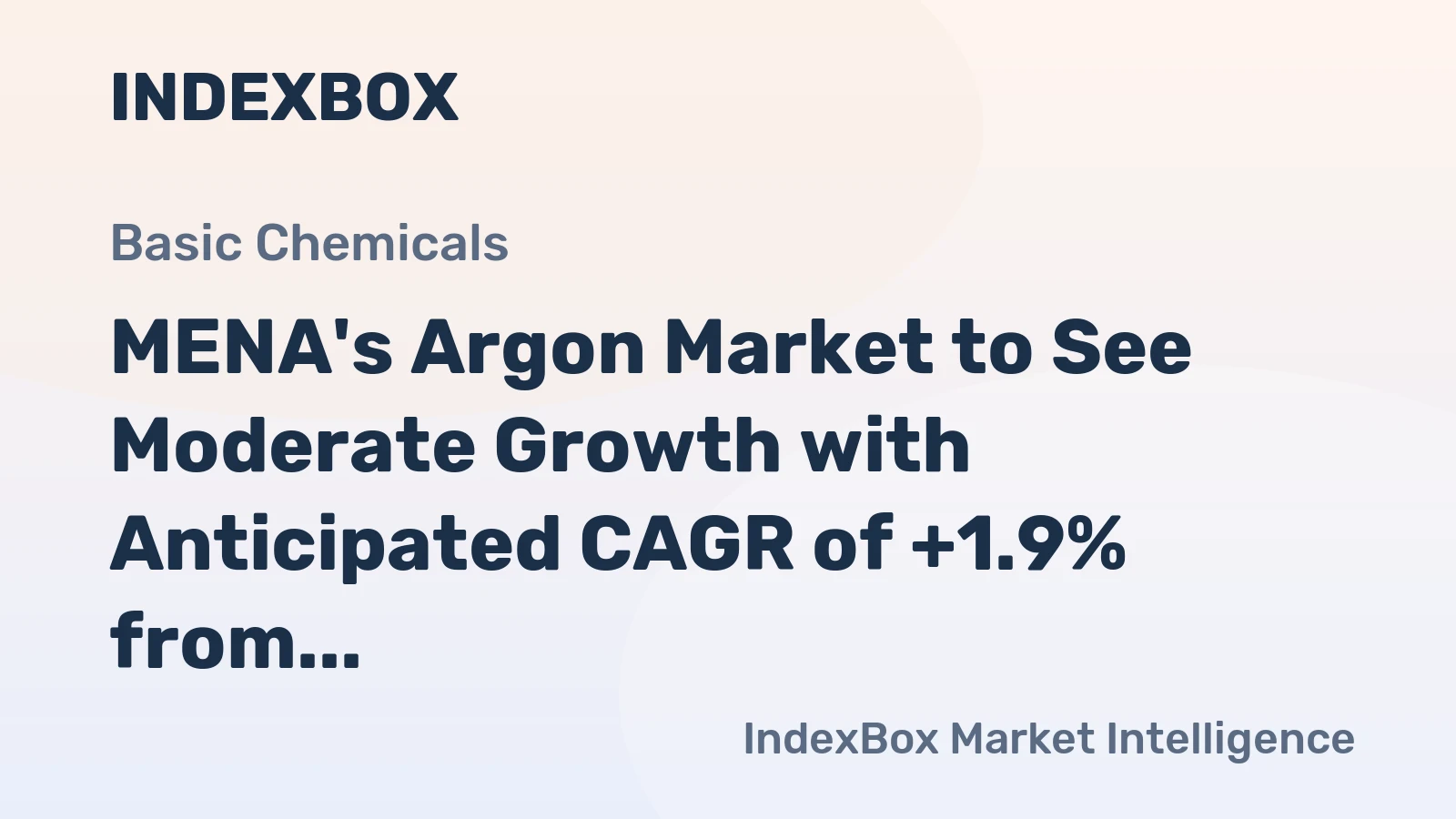 MENA's Argon Market to See Moderate Growth with Anticipated CAGR of +1.9% from 2024 to 2035