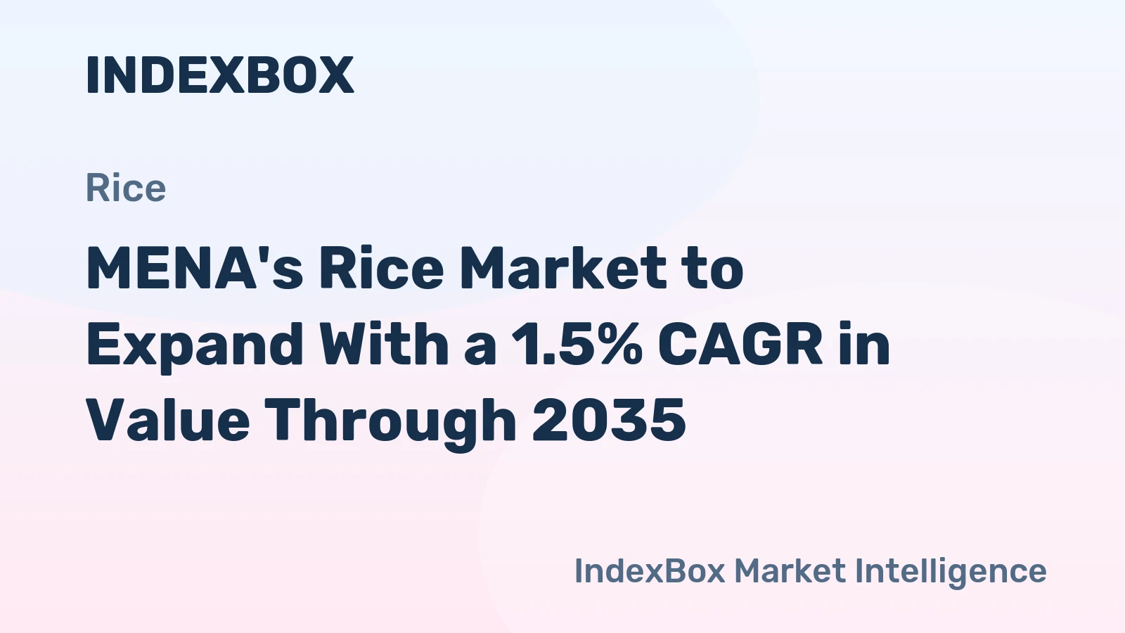 MENA's Rice Market to Expand With a 1.5% CAGR in Value Through 2035