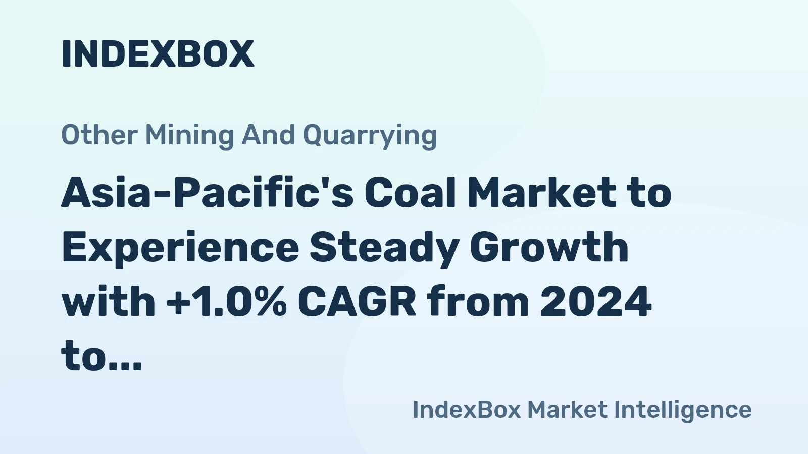 Asia-Pacific's Coal Market to Experience Steady Growth with +1.0% CAGR from 2024 to 2035