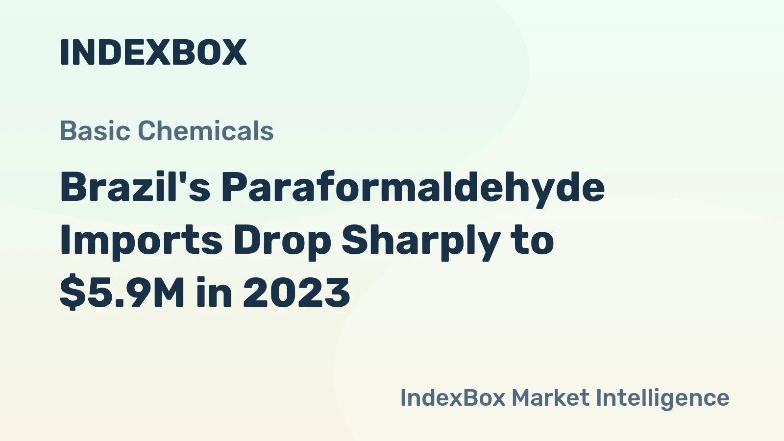 Brazil's Paraformaldehyde Imports Drop Sharply to $5.9M in 2023