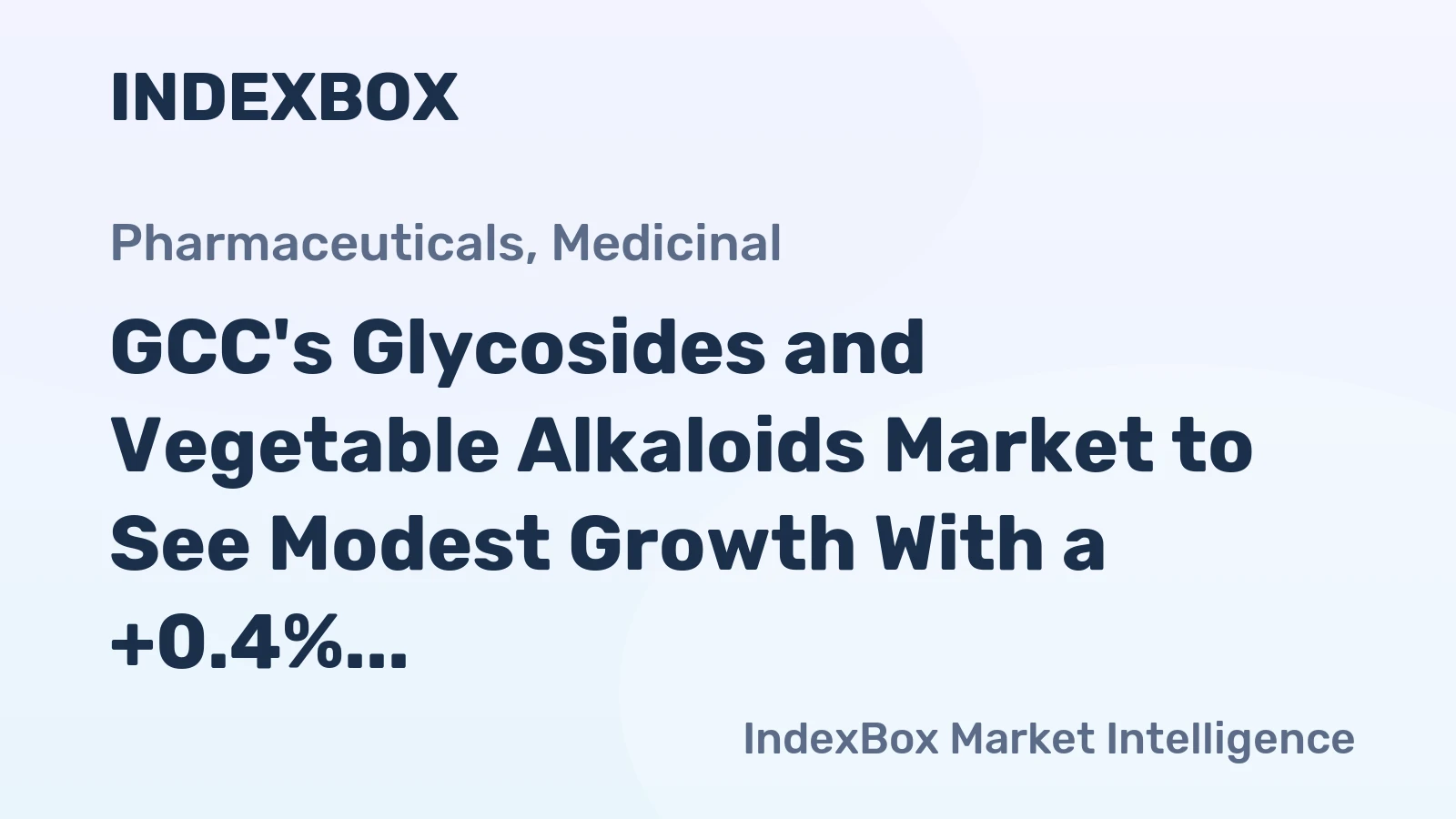 GCC's Glycosides and Vegetable Alkaloids Market to See Modest Growth With a +0.4% CAGR