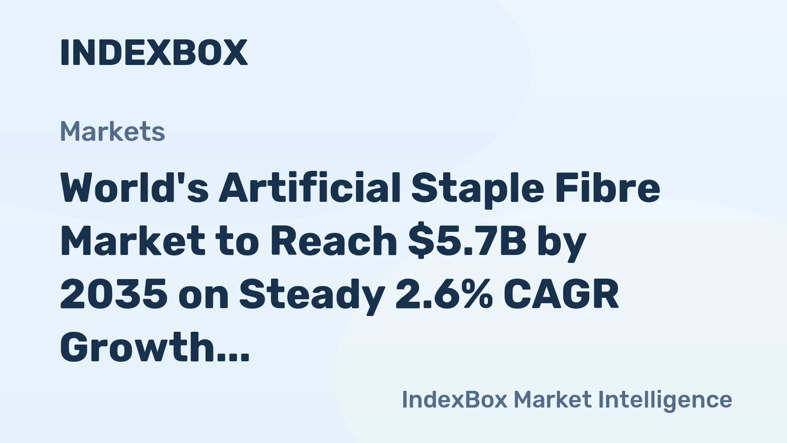 World's Artificial Staple Fibre Market to Reach $5.7B by 2035 on Steady 2.6% CAGR Growth