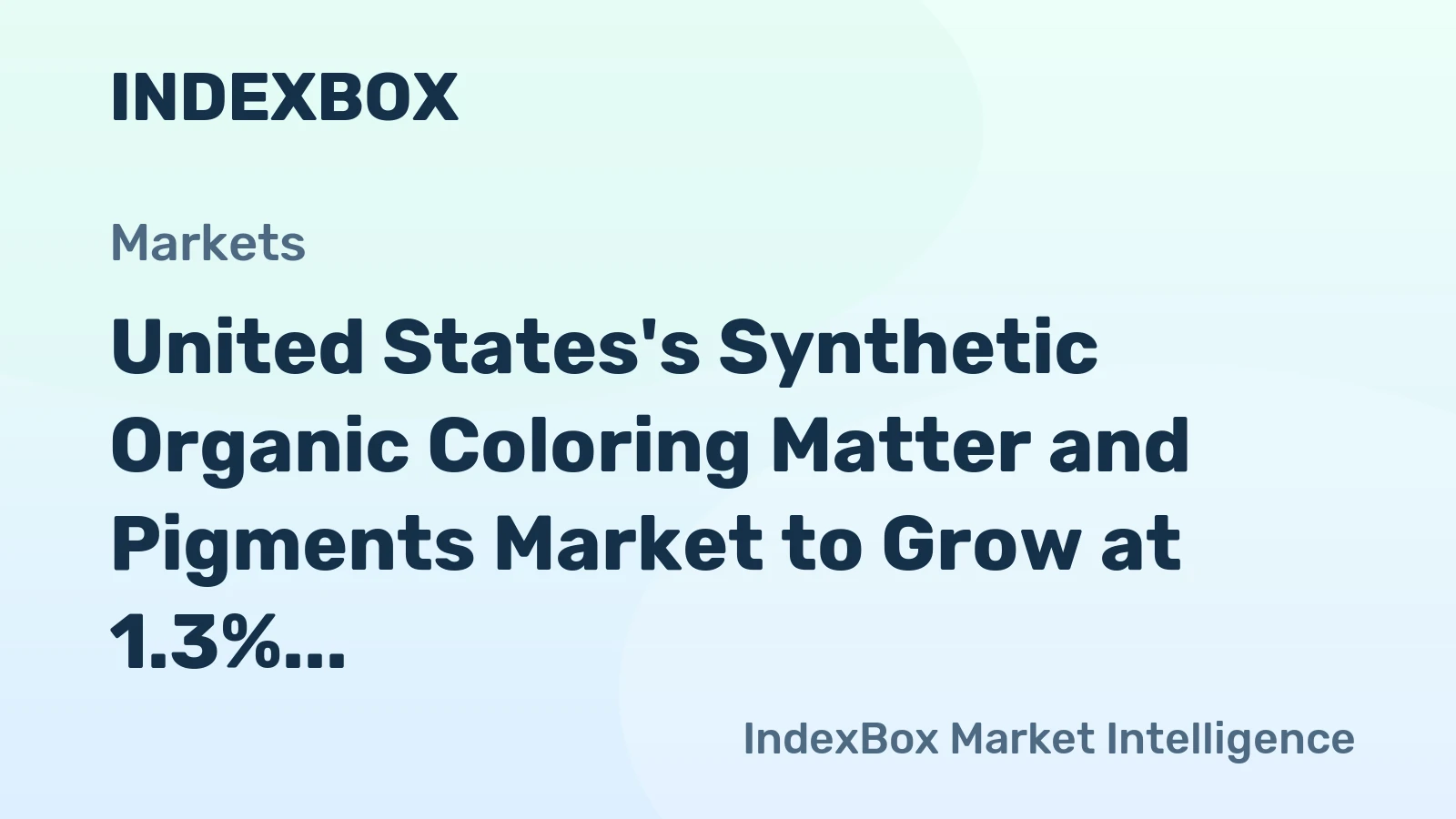 United States's Synthetic Organic Coloring Matter and Pigments Market to Grow at 1.3% CAGR by 2035