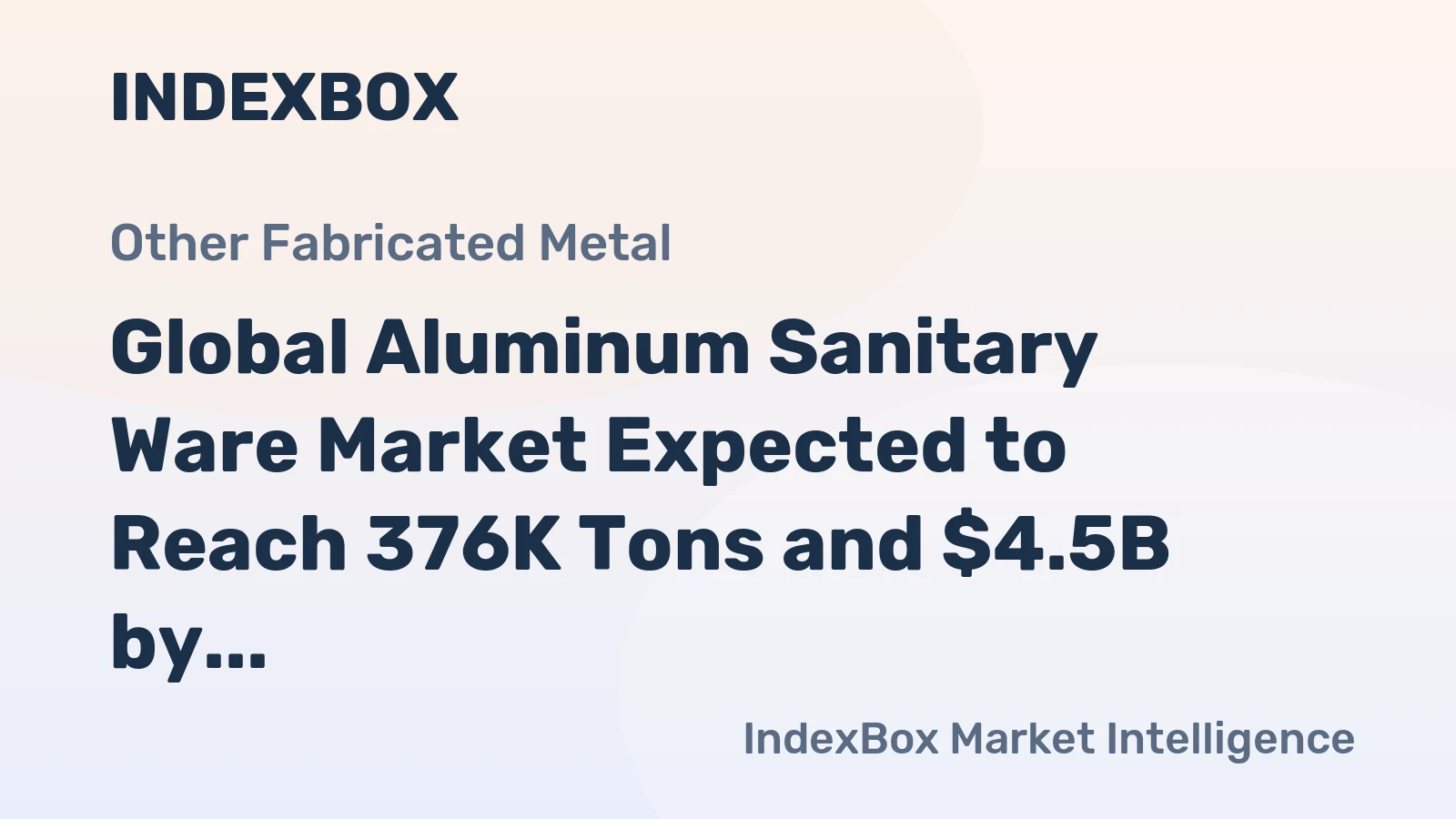 Global Aluminum Sanitary Ware Market Expected to Reach 376K Tons and $4.5B by 2035