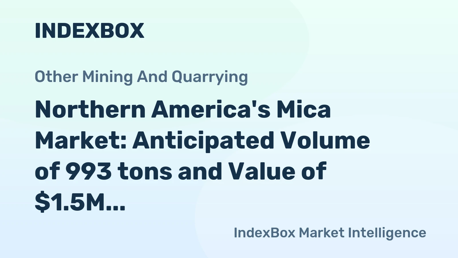Northern America's Mica Market: Anticipated Volume of 993 tons and Value of $1.5M Forecasted by 2035