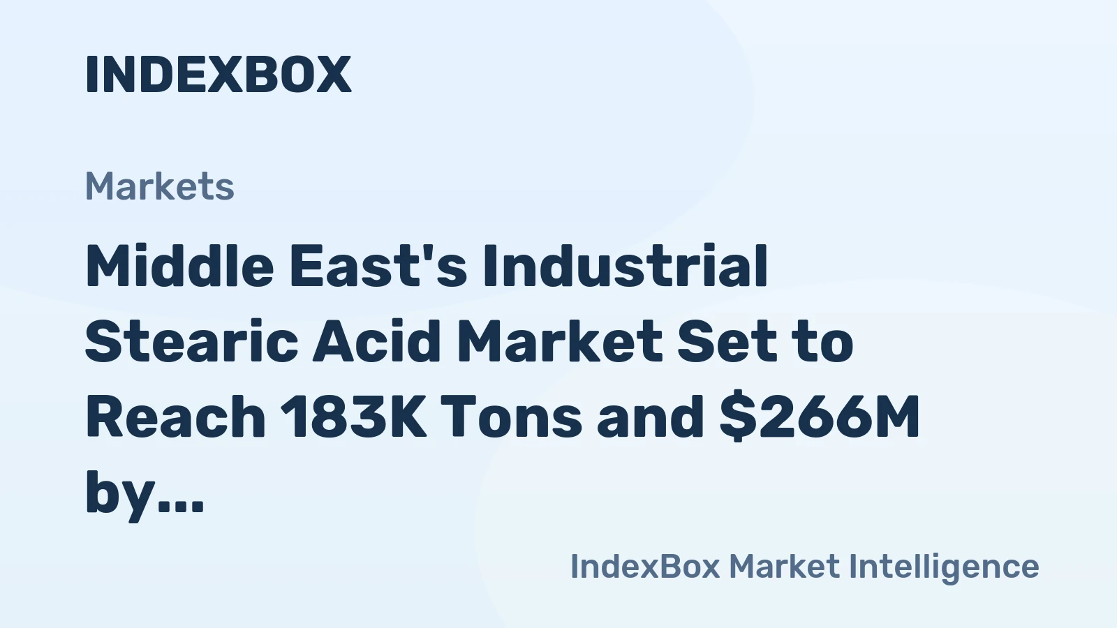 Middle East's Industrial Stearic Acid Market Set to Reach 183K Tons and $266M by 2035