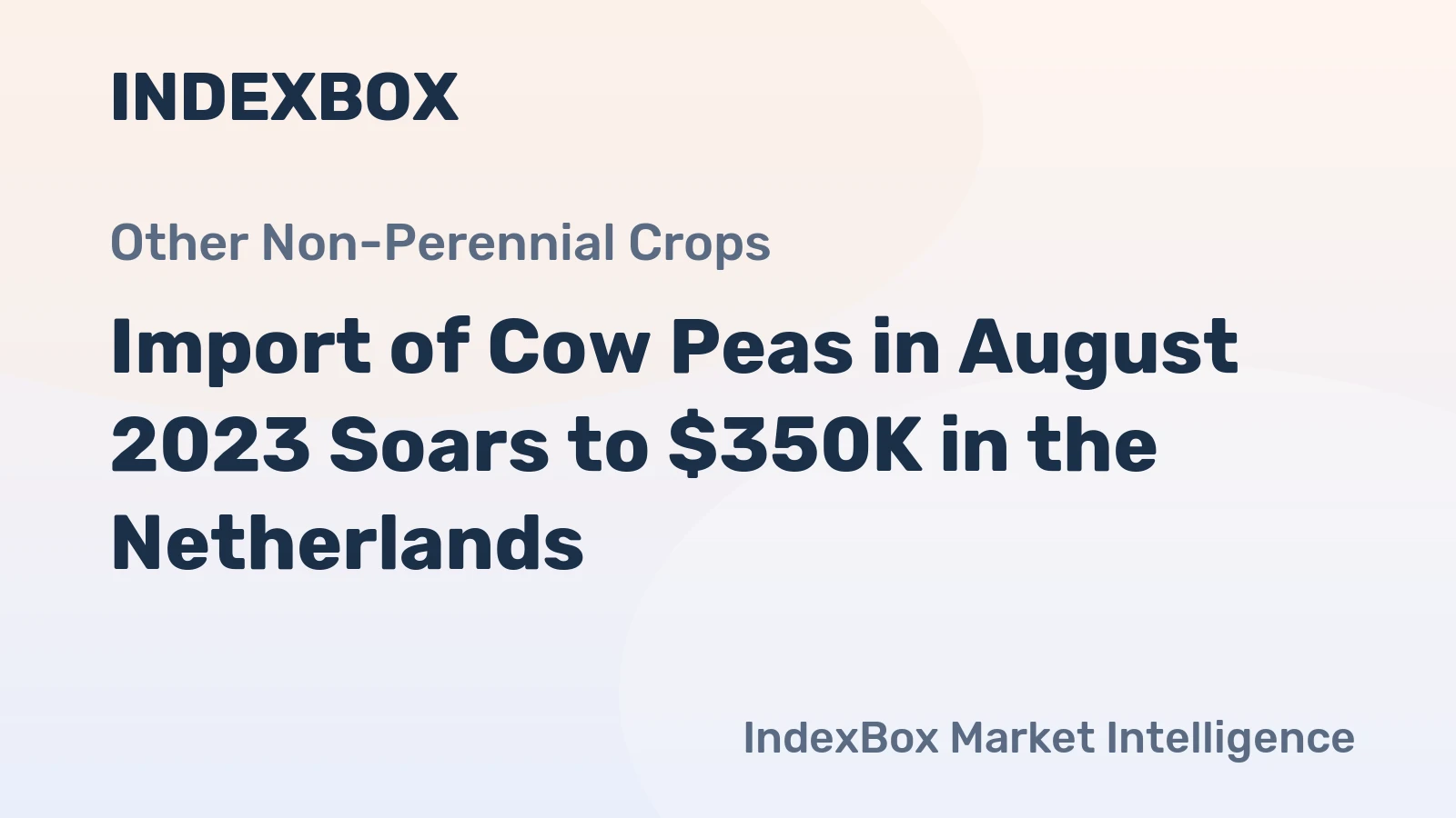 Import of Cow Peas in August 2023 Soars to $350K in the Netherlands