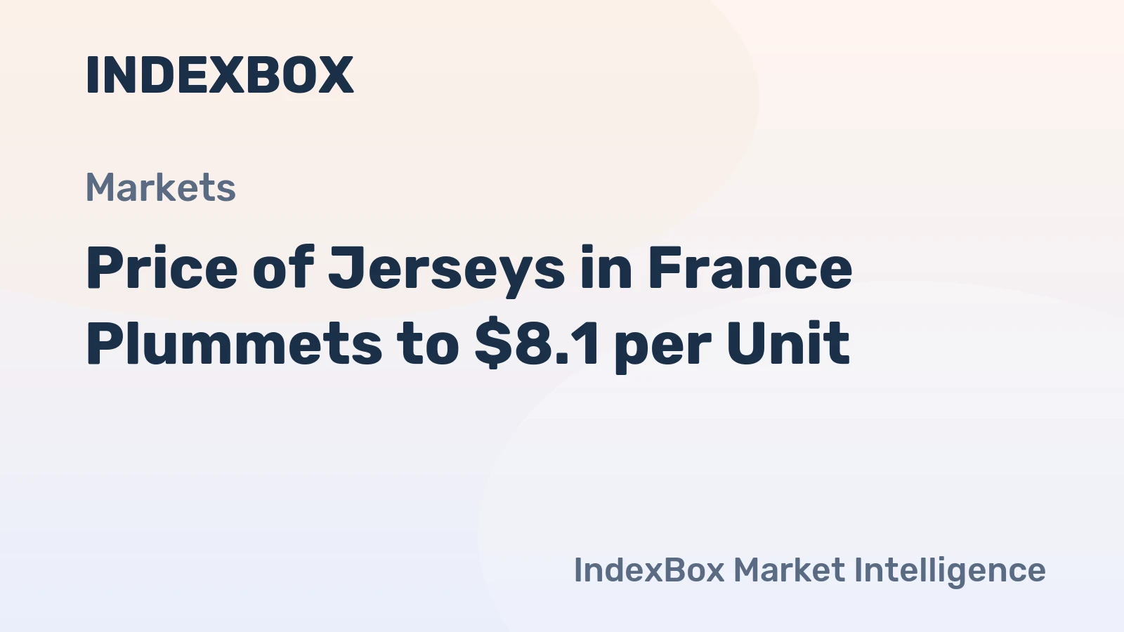 Price of Jerseys in France Plummets to $8.1 per Unit