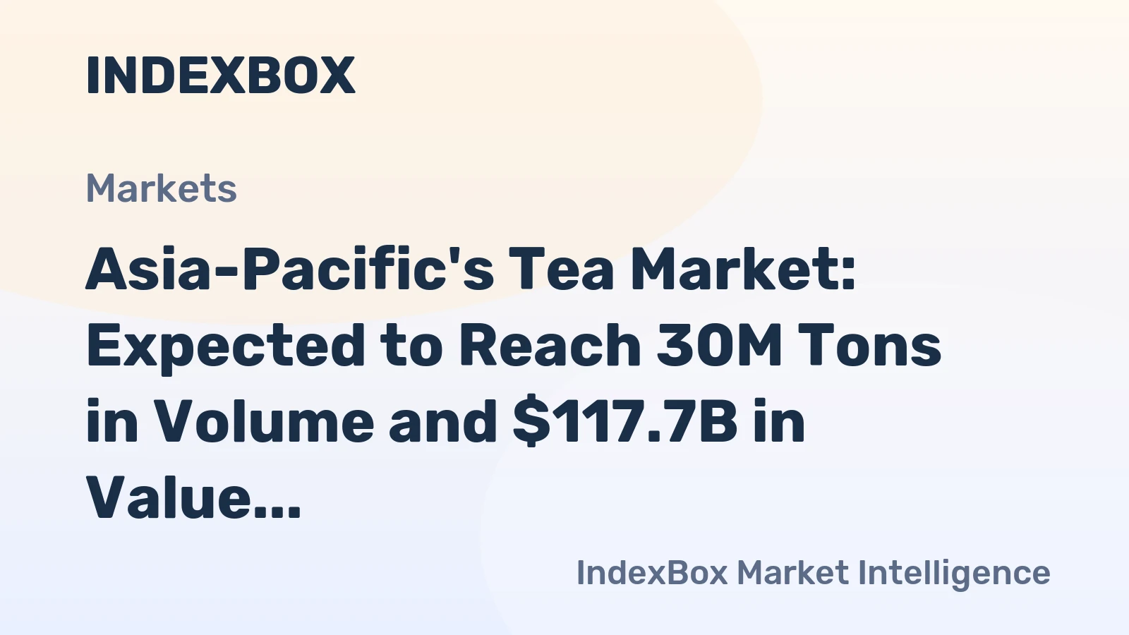 Asia-Pacific's Tea Market: Expected to Reach 30M Tons in Volume and $117.7B in Value by 2035