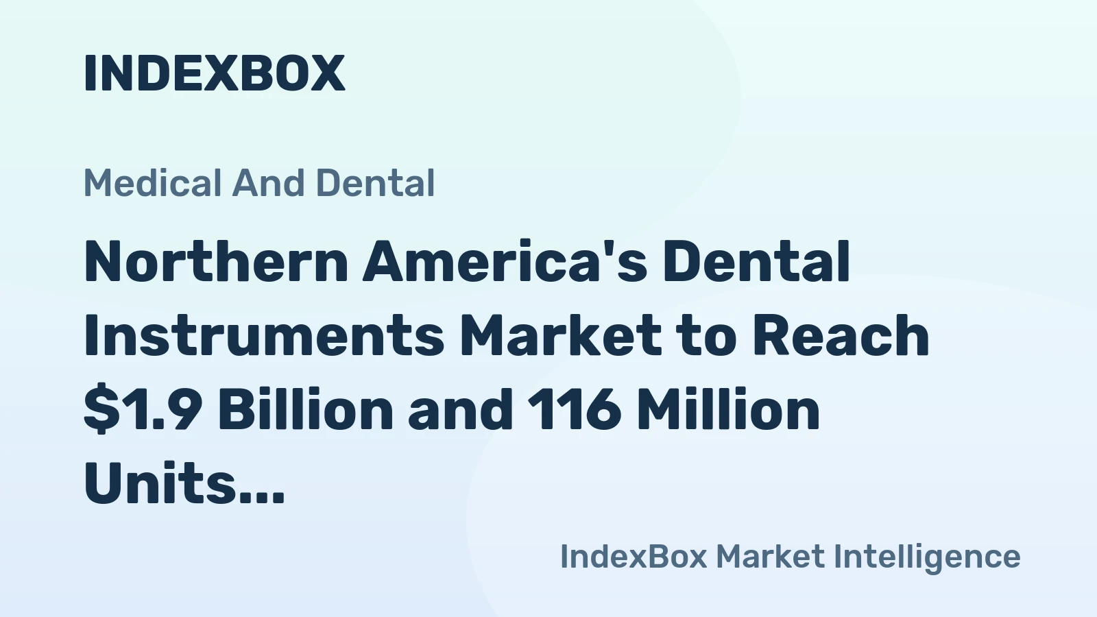 Northern America's Dental Instruments Market to Reach $1.9 Billion and 116 Million Units