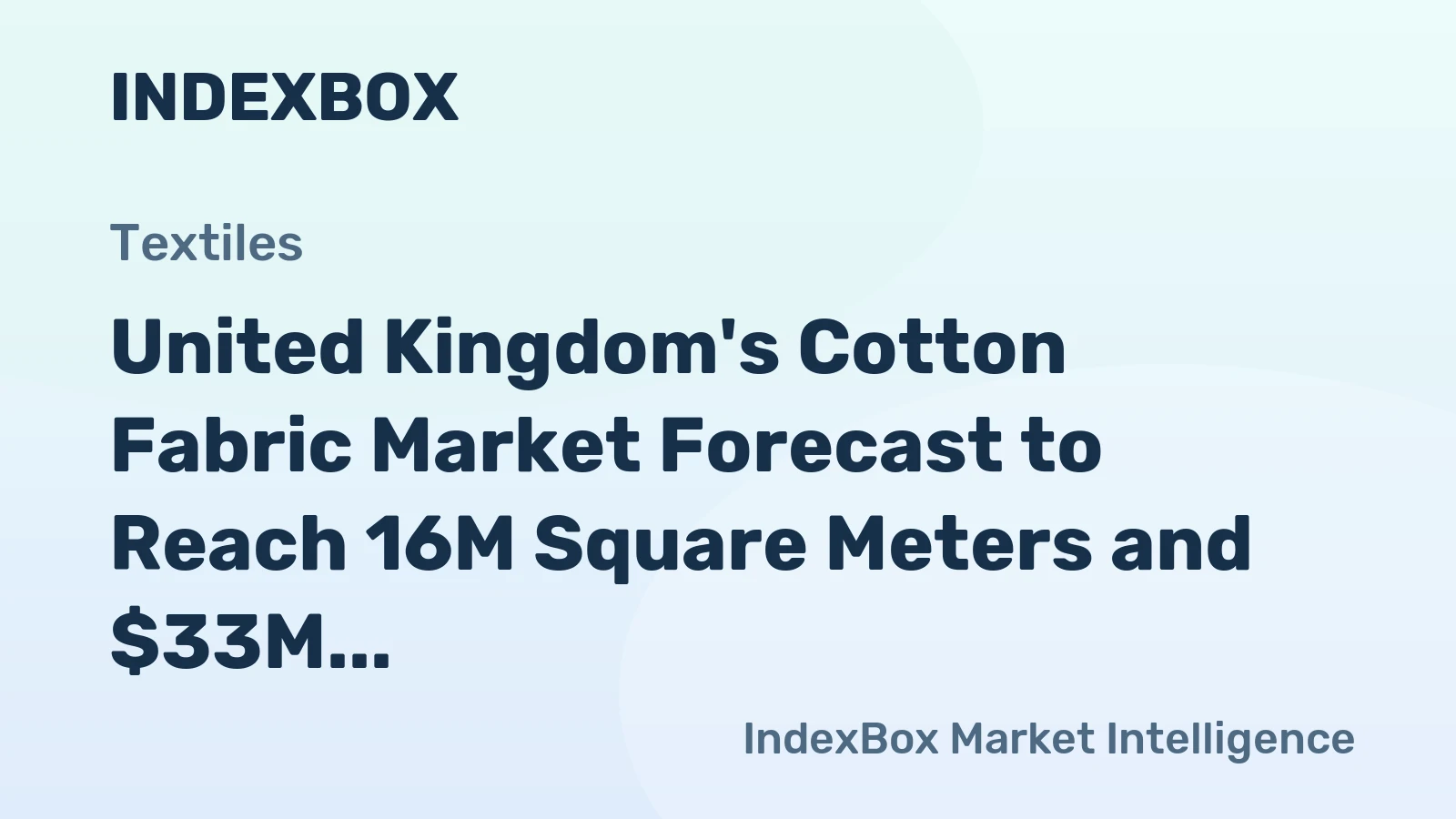United Kingdom's Cotton Fabric Market Forecast to Reach 16M Square Meters and $33M by 2035 After a Decade of Decline