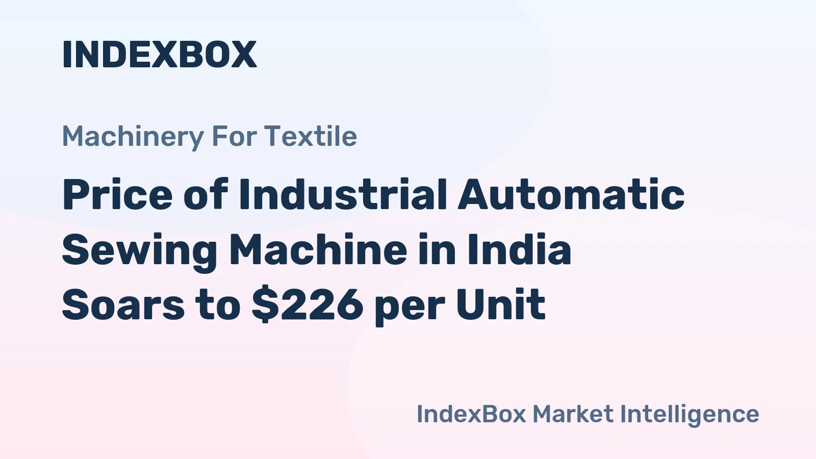 Price of Industrial Automatic Sewing Machine in India Soars to $226 per Unit