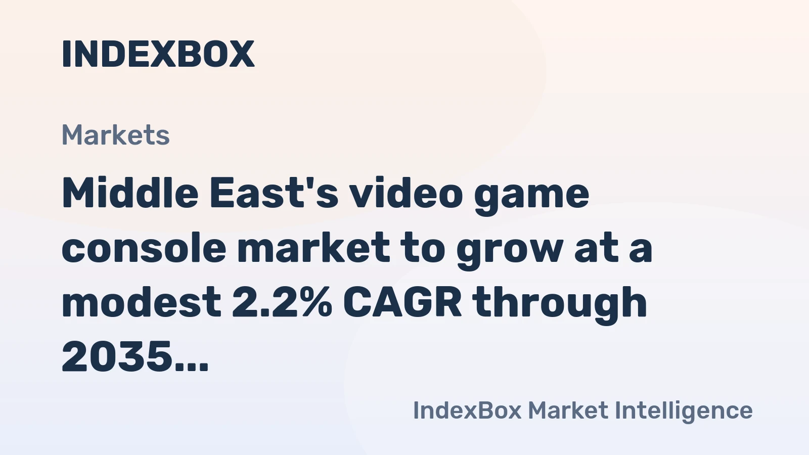 Middle East's video game console market to grow at a modest 2.2% CAGR through 2035, reaching $1.1B, driven by sustained demand.