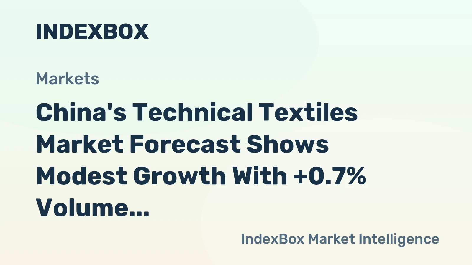 China's Technical Textiles Market Forecast Shows Modest Growth With +0.7% Volume CAGR Through 2035