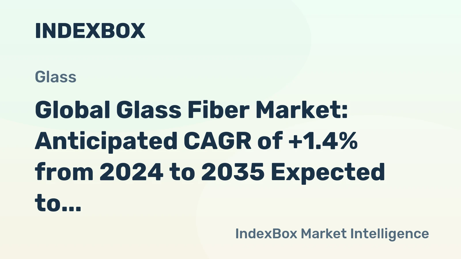 Global Glass Fiber Market: Anticipated CAGR of +1.4% from 2024 to 2035 Expected to Drive Market Growth