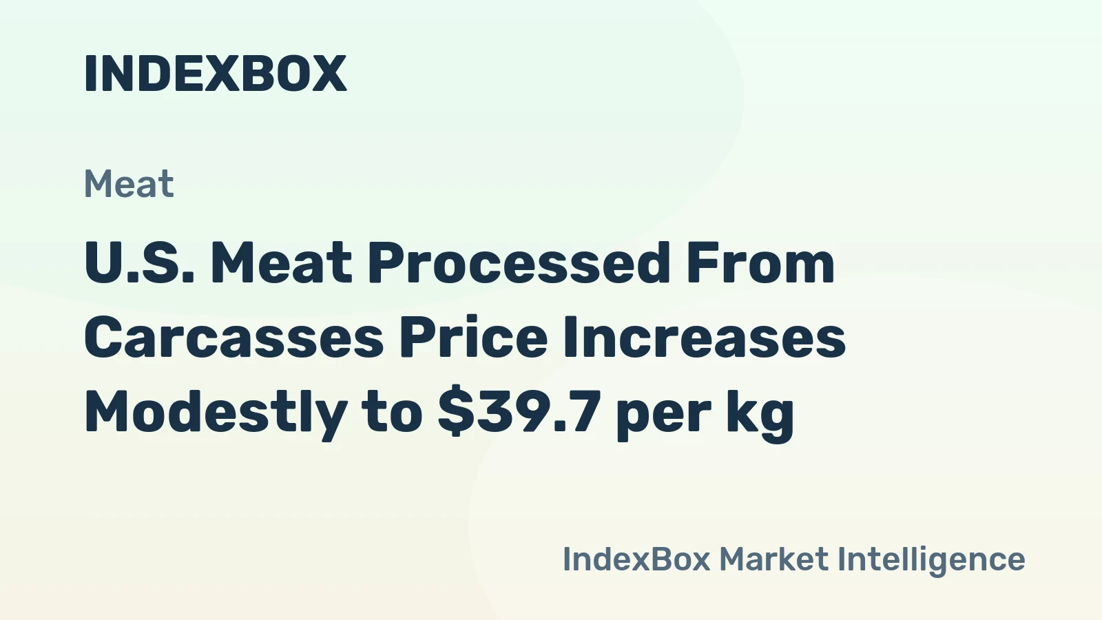 U.S. Meat Processed From Carcasses Price Increases Modestly to $39.7 per kg