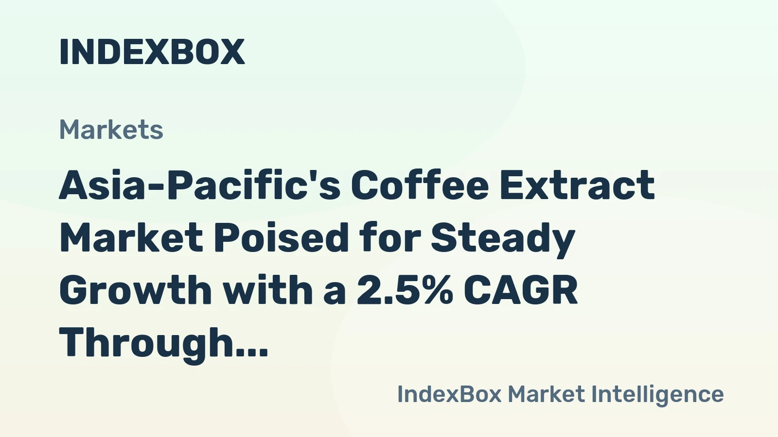 Asia-Pacific's Coffee Extract Market Poised for Steady Growth with a 2.5% CAGR Through 2035