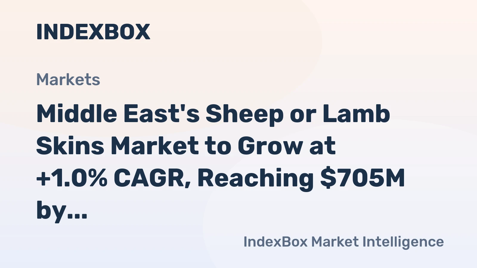 Middle East's Sheep or Lamb Skins Market to Grow at +1.0% CAGR, Reaching $705M by 2035