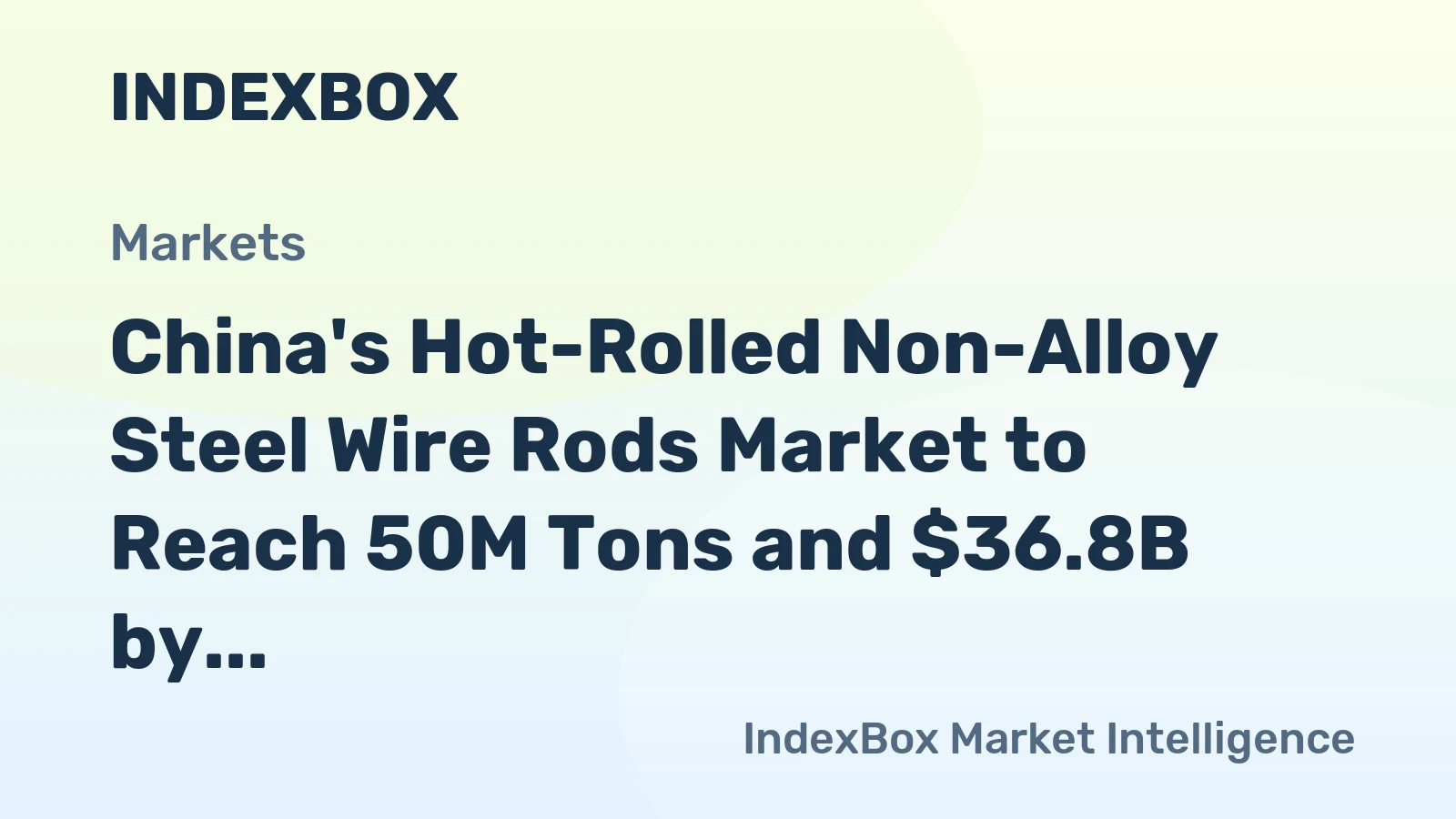 China's Hot-Rolled Non-Alloy Steel Wire Rods Market to Reach 50M Tons and $36.8B by 2035