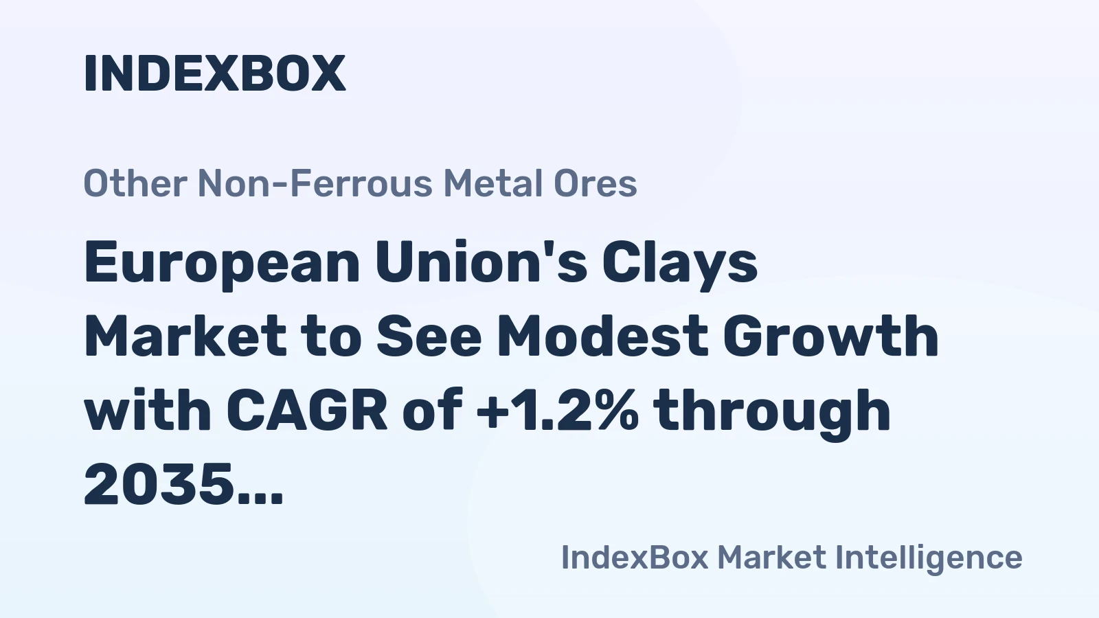 European Union's Clays Market to See Modest Growth with CAGR of +1.2% through 2035, Reaching $11.9B