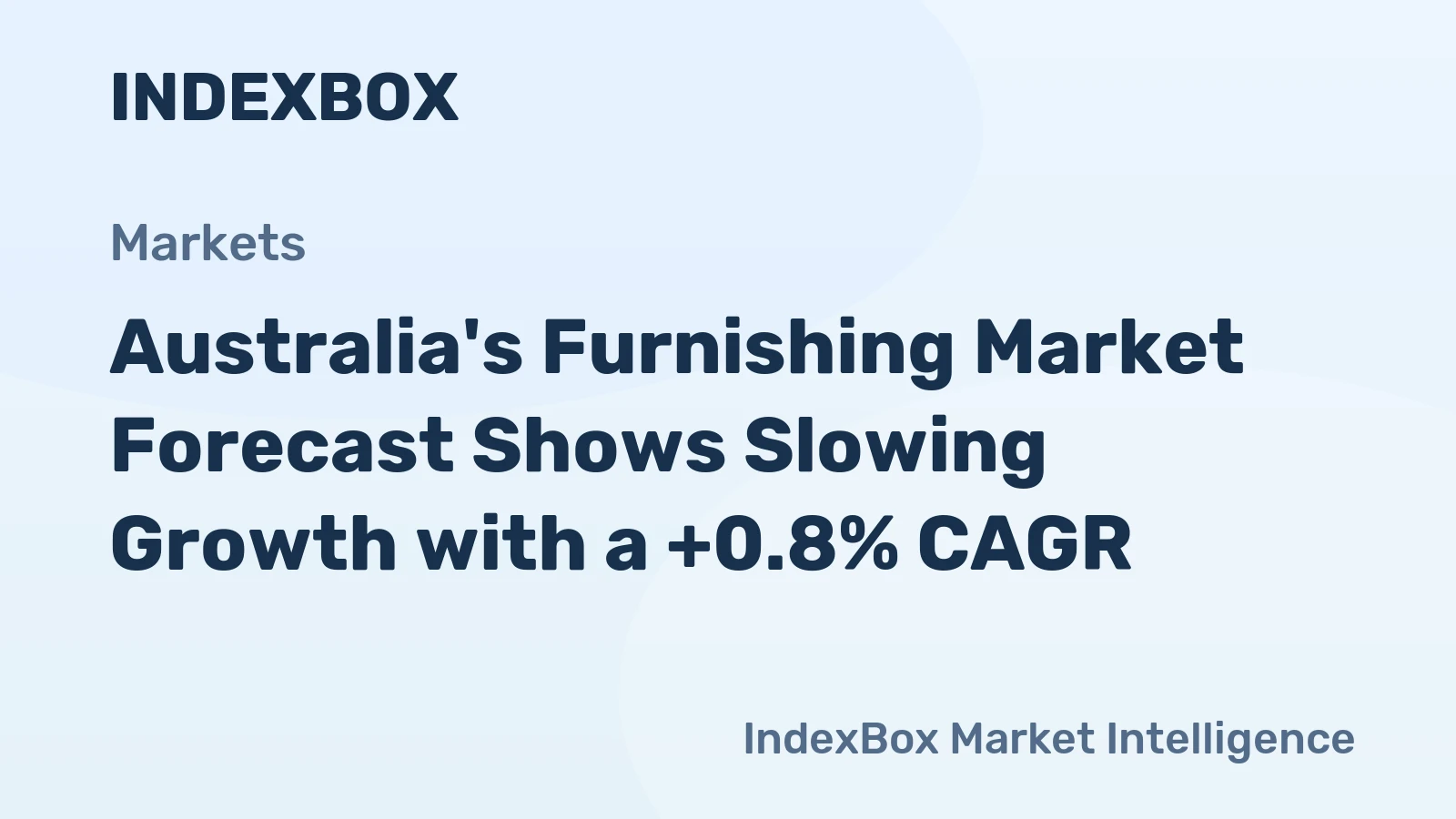 Australia's Furnishing Market Forecast Shows Slowing Growth with a +0.8% CAGR