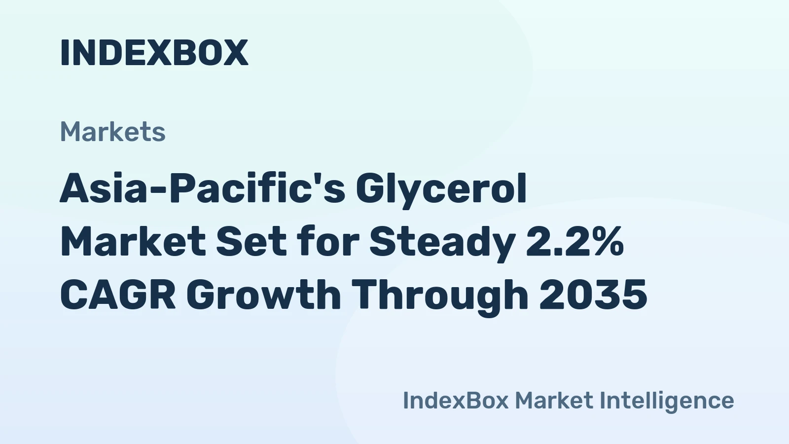 Asia-Pacific's Glycerol Market Set for Steady 2.2% CAGR Growth Through 2035