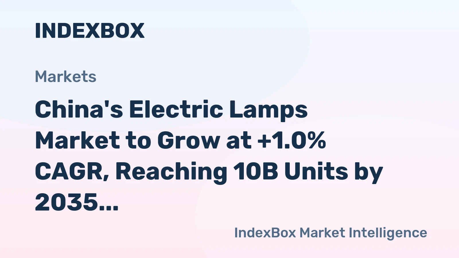 China's Electric Lamps Market to Grow at +1.0% CAGR, Reaching 10B Units by 2035