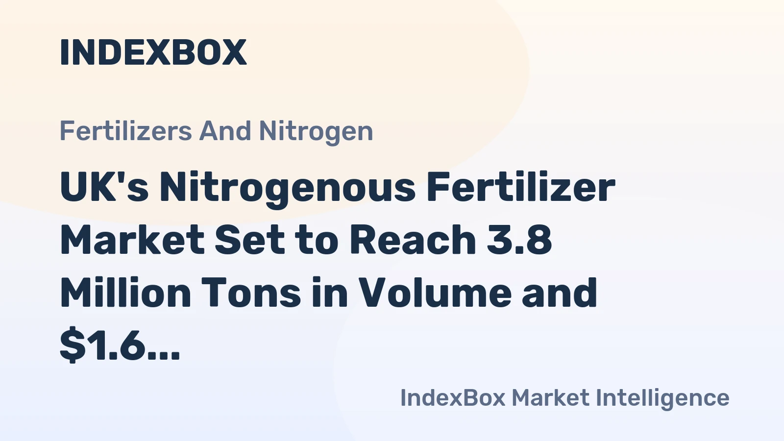 UK's Nitrogenous Fertilizer Market Set to Reach 3.8 Million Tons in Volume and $1.6 Billion in Value