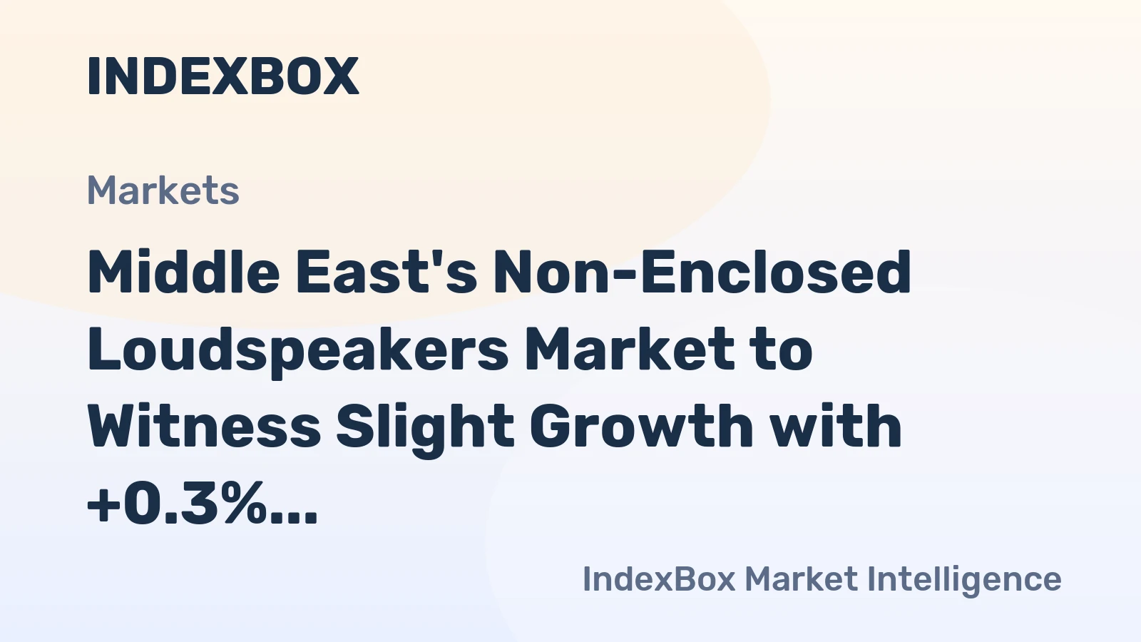Middle East's Non-Enclosed Loudspeakers Market to Witness Slight Growth with +0.3% CAGR