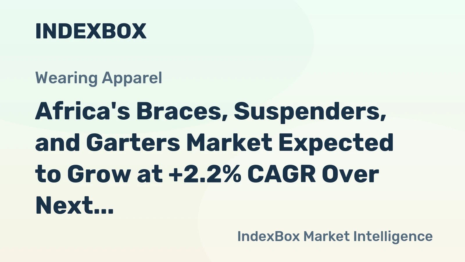 Africa's Braces, Suspenders, and Garters Market Expected to Grow at +2.2% CAGR Over Next Decade