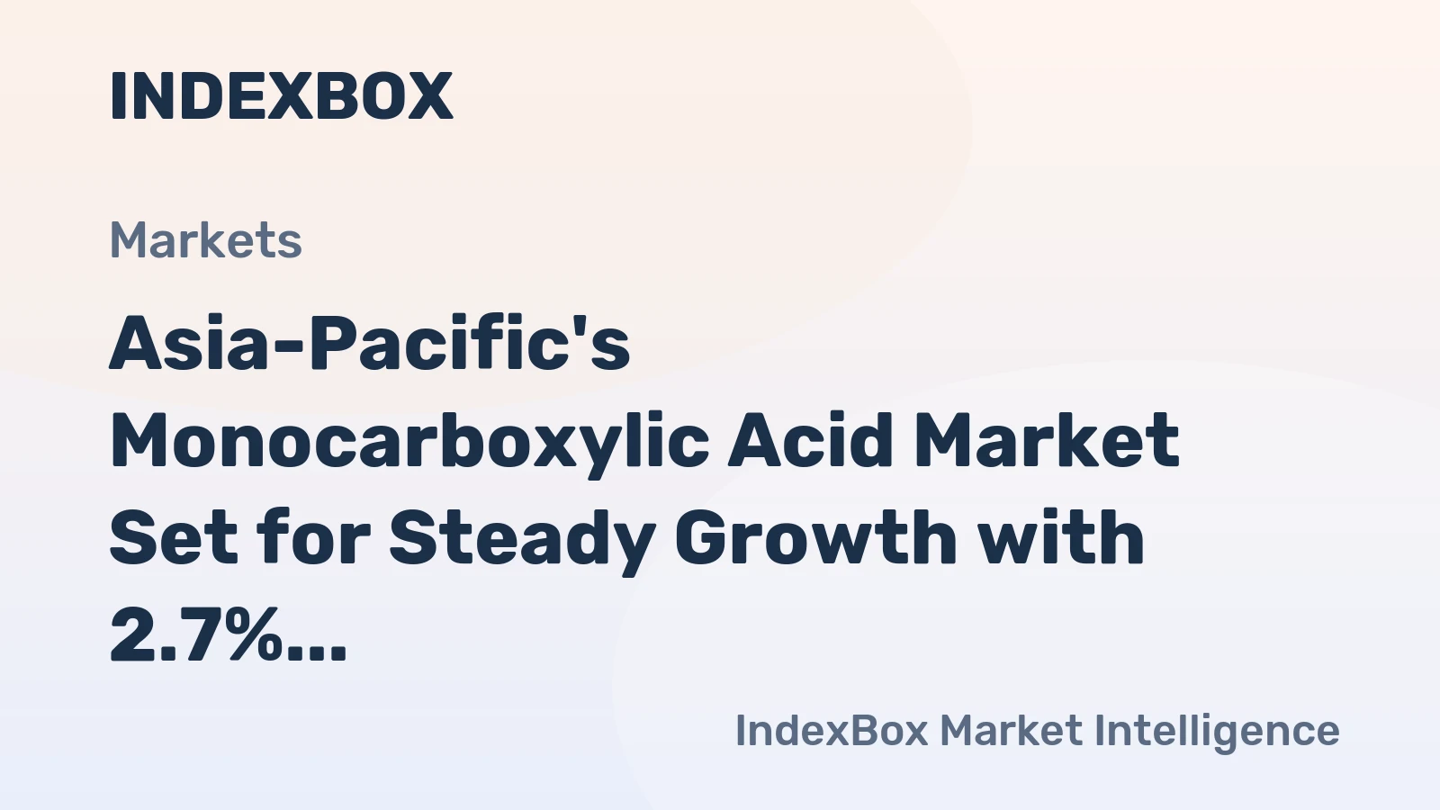 Asia-Pacific's Monocarboxylic Acid Market Set for Steady Growth with 2.7% CAGR in Value