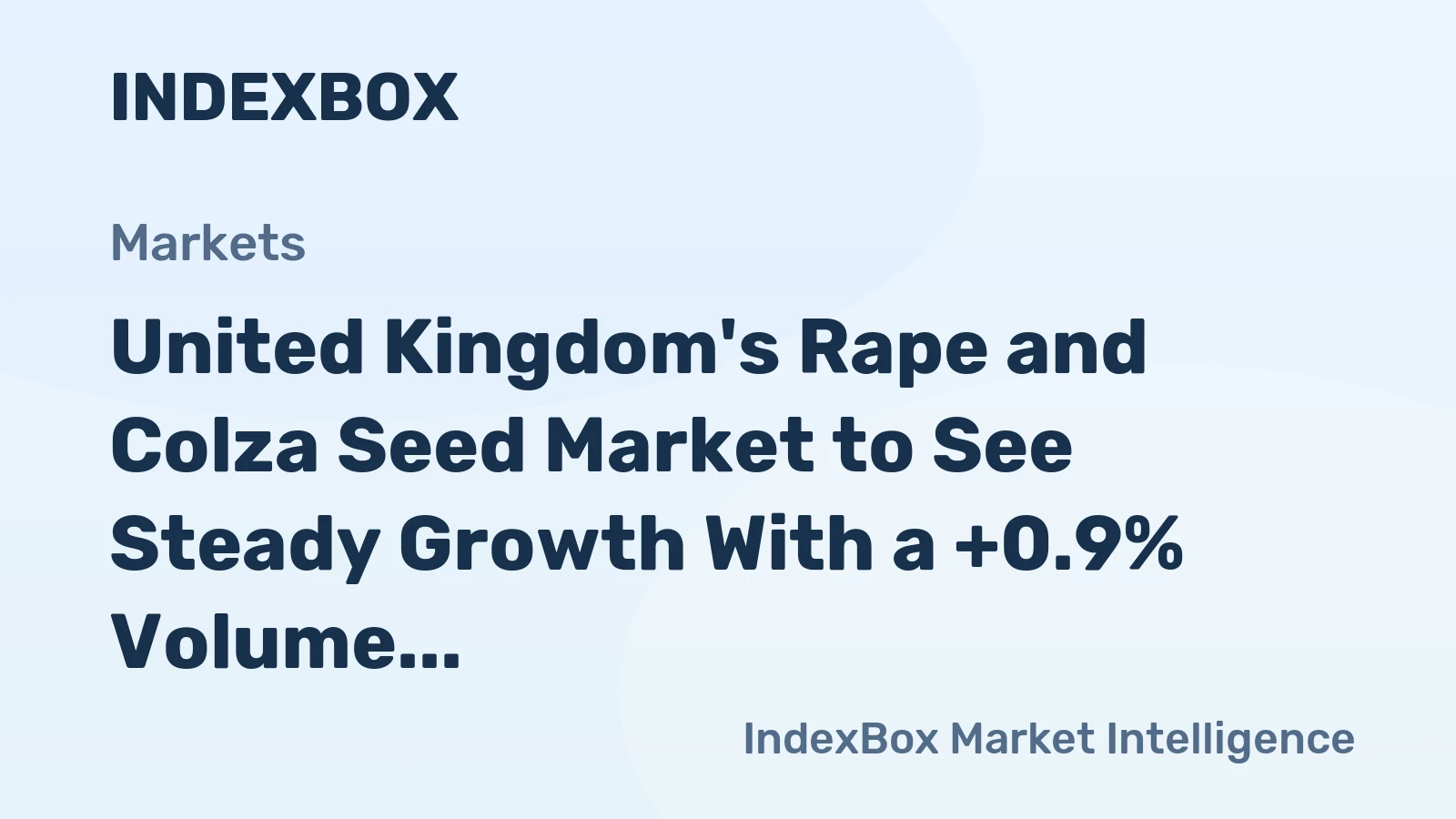 United Kingdom's Rape and Colza Seed Market to See Steady Growth With a +0.9% Volume CAGR Through 2035
