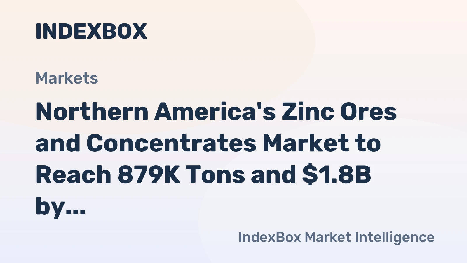 Northern America's Zinc Ores and Concentrates Market to Reach 879K Tons and $1.8B by 2035