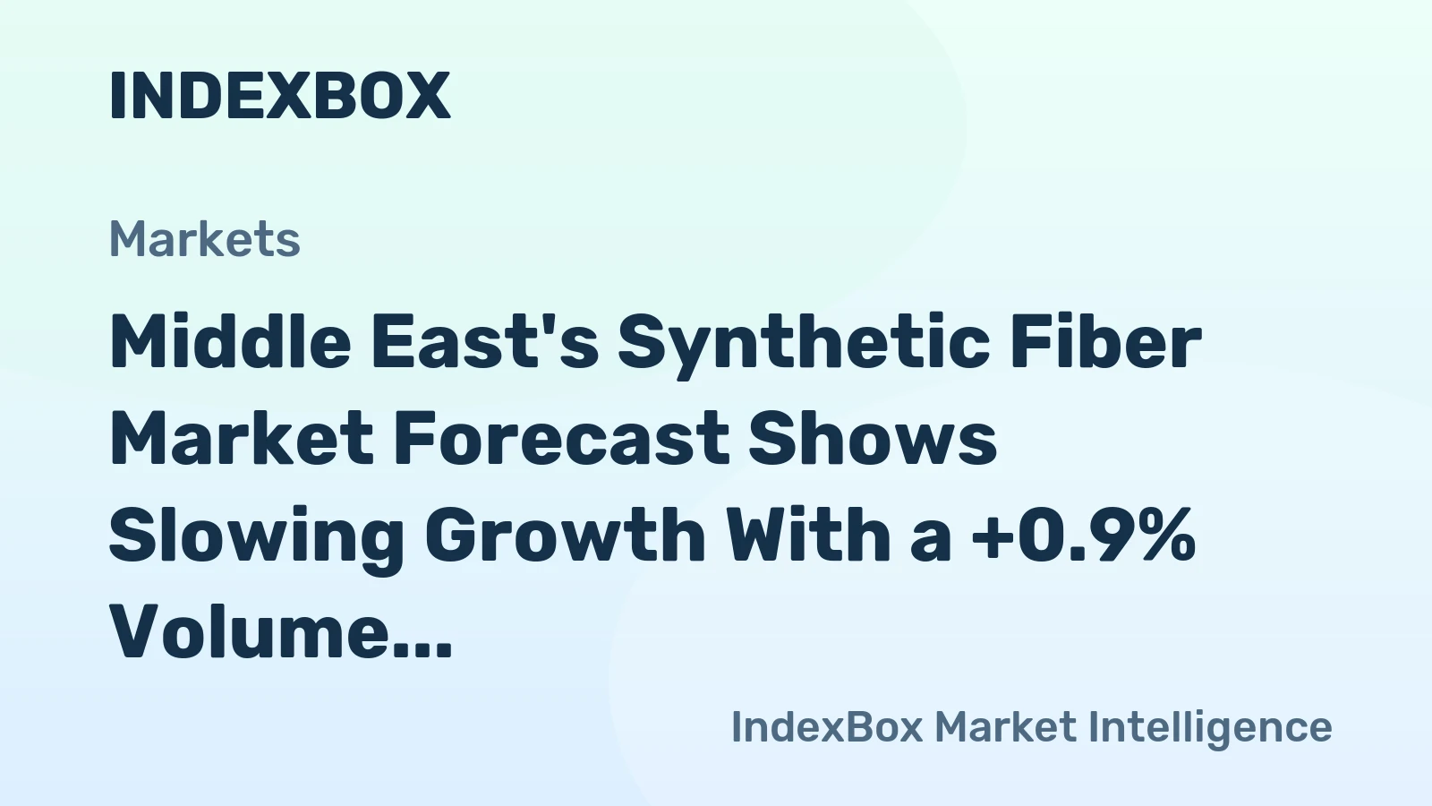 Middle East's Synthetic Fiber Market Forecast Shows Slowing Growth With a +0.9% Volume CAGR to 2035