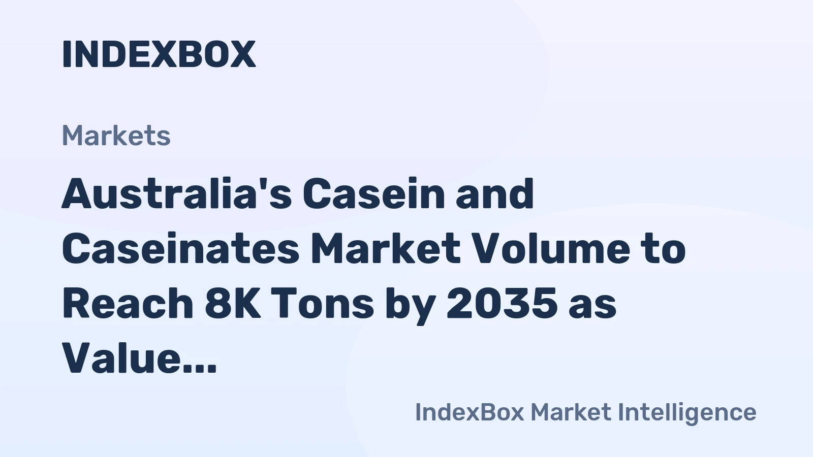 Australia's Casein and Caseinates Market Volume to Reach 8K Tons by 2035 as Value Climbs to $60M