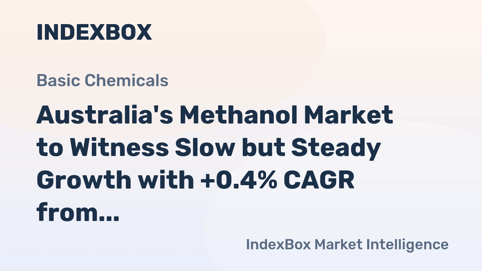 Australia's Methanol Market to Witness Slow but Steady Growth with +0.4% CAGR from 2024 to 2035