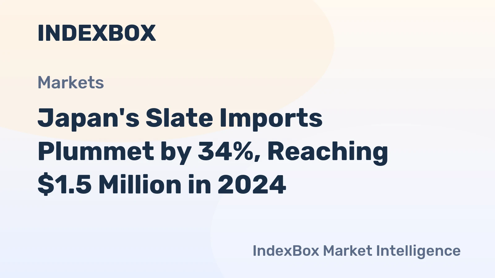 Japan's Slate Imports Plummet by 34%, Reaching $1.5 Million in 2024