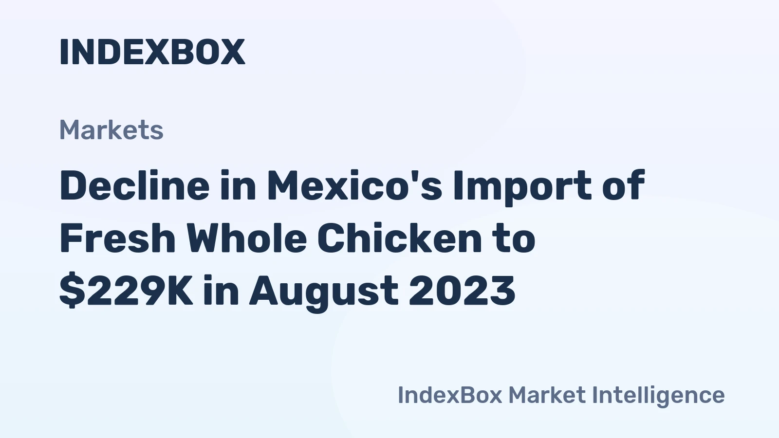 Decline in Mexico's Import of Fresh Whole Chicken to $229K in August 2023