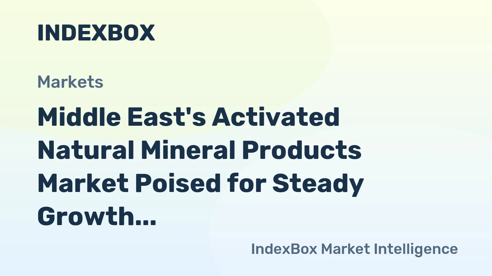 Middle East's Activated Natural Mineral Products Market Poised for Steady Growth With 1.2% CAGR Through 2035