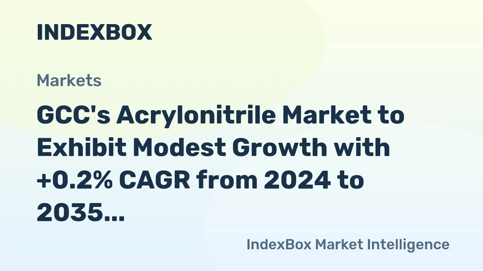 GCC's Acrylonitrile Market to Exhibit Modest Growth with +0.2% CAGR from 2024 to 2035