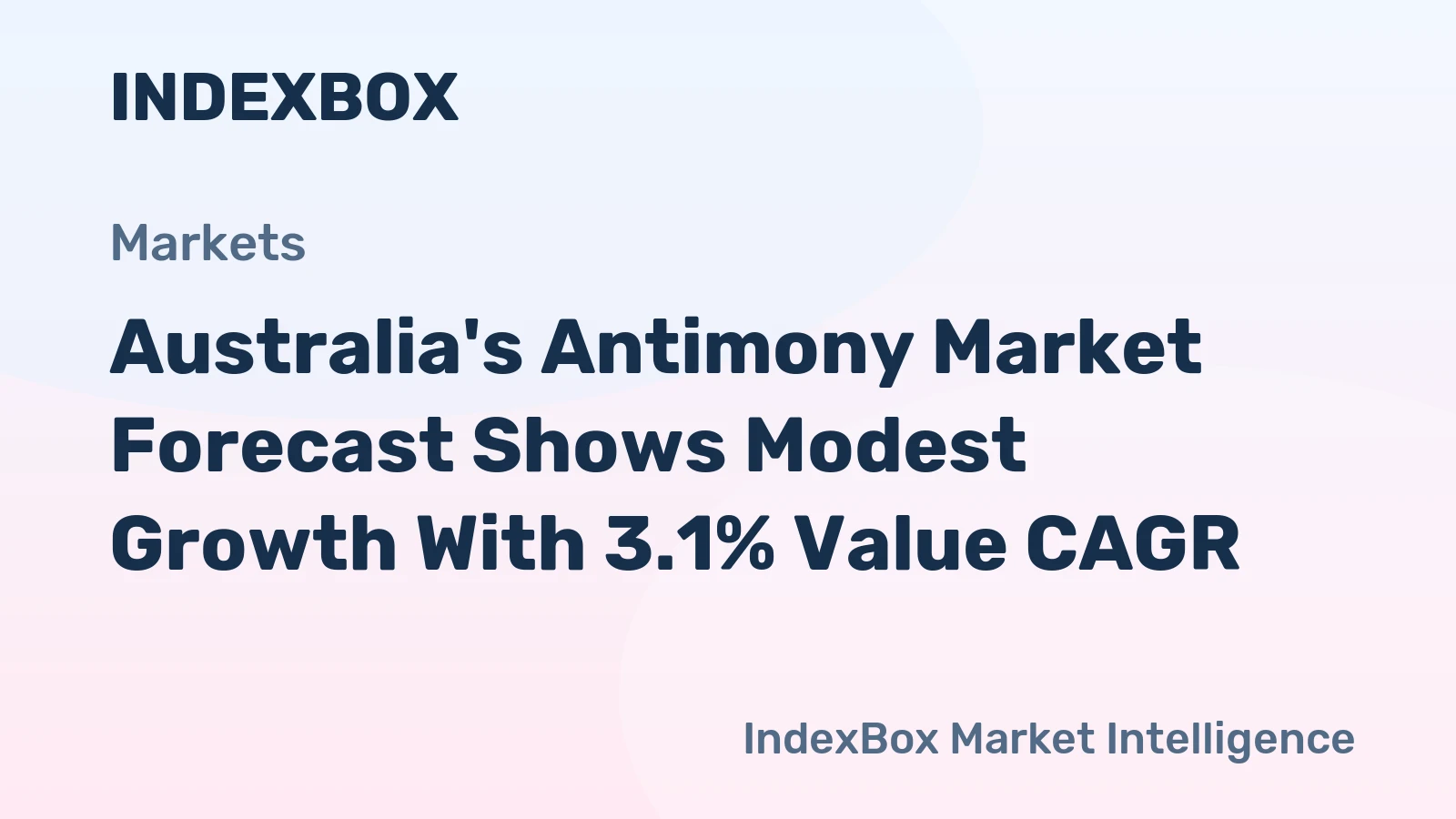 Australia's Antimony Market Forecast Shows Modest Growth With 3.1% Value CAGR