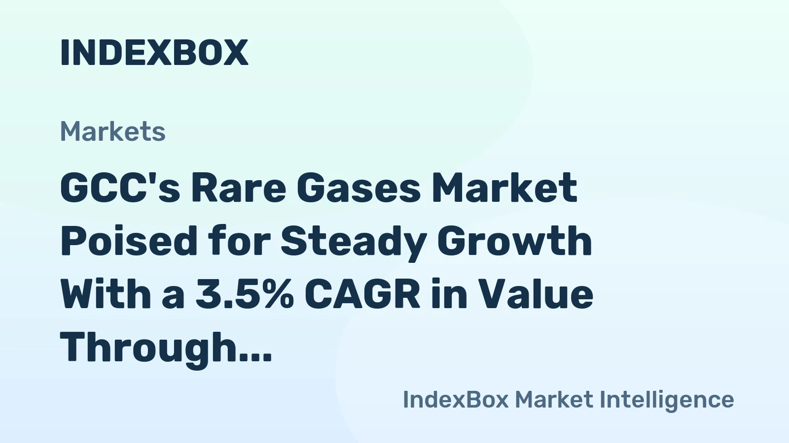 GCC's Rare Gases Market Poised for Steady Growth With a 3.5% CAGR in Value Through 2035
