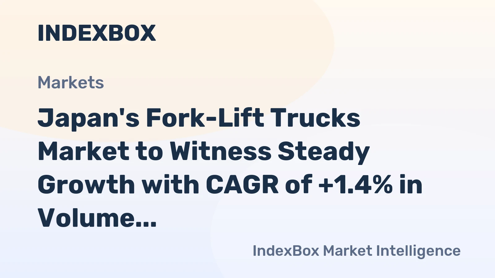 Japan's Fork-Lift Trucks Market to Witness Steady Growth with CAGR of +1.4% in Volume and +4.4% in Value by 2035