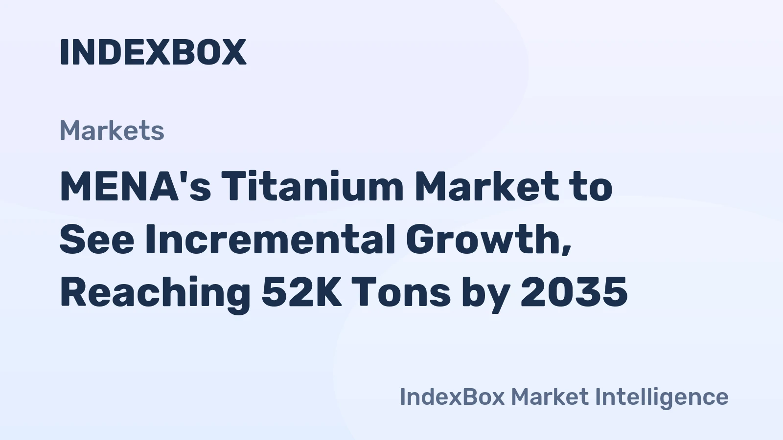 MENA's Titanium Market to See Incremental Growth, Reaching 52K Tons by 2035