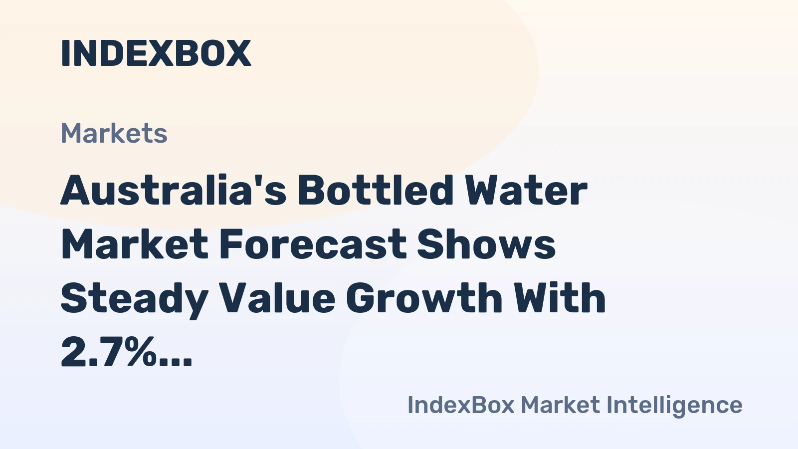 Australia's Bottled Water Market Forecast Shows Steady Value Growth With 2.7% CAGR Through 2035