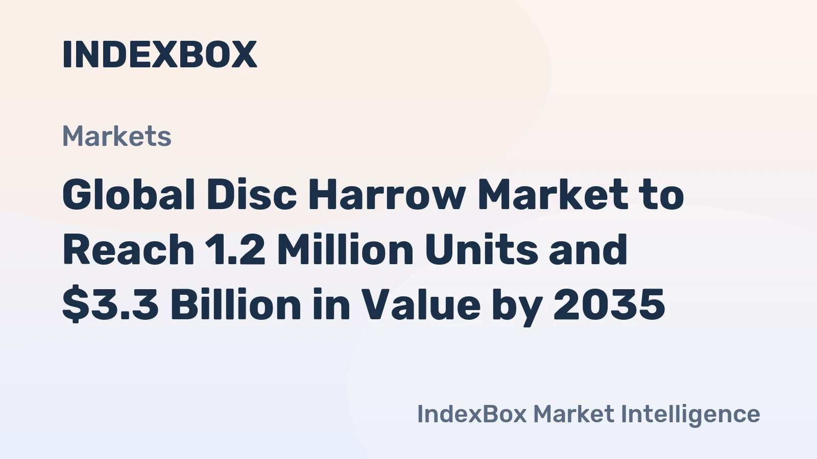 Global Disc Harrow Market to Reach 1.2 Million Units and $3.3 Billion in Value by 2035