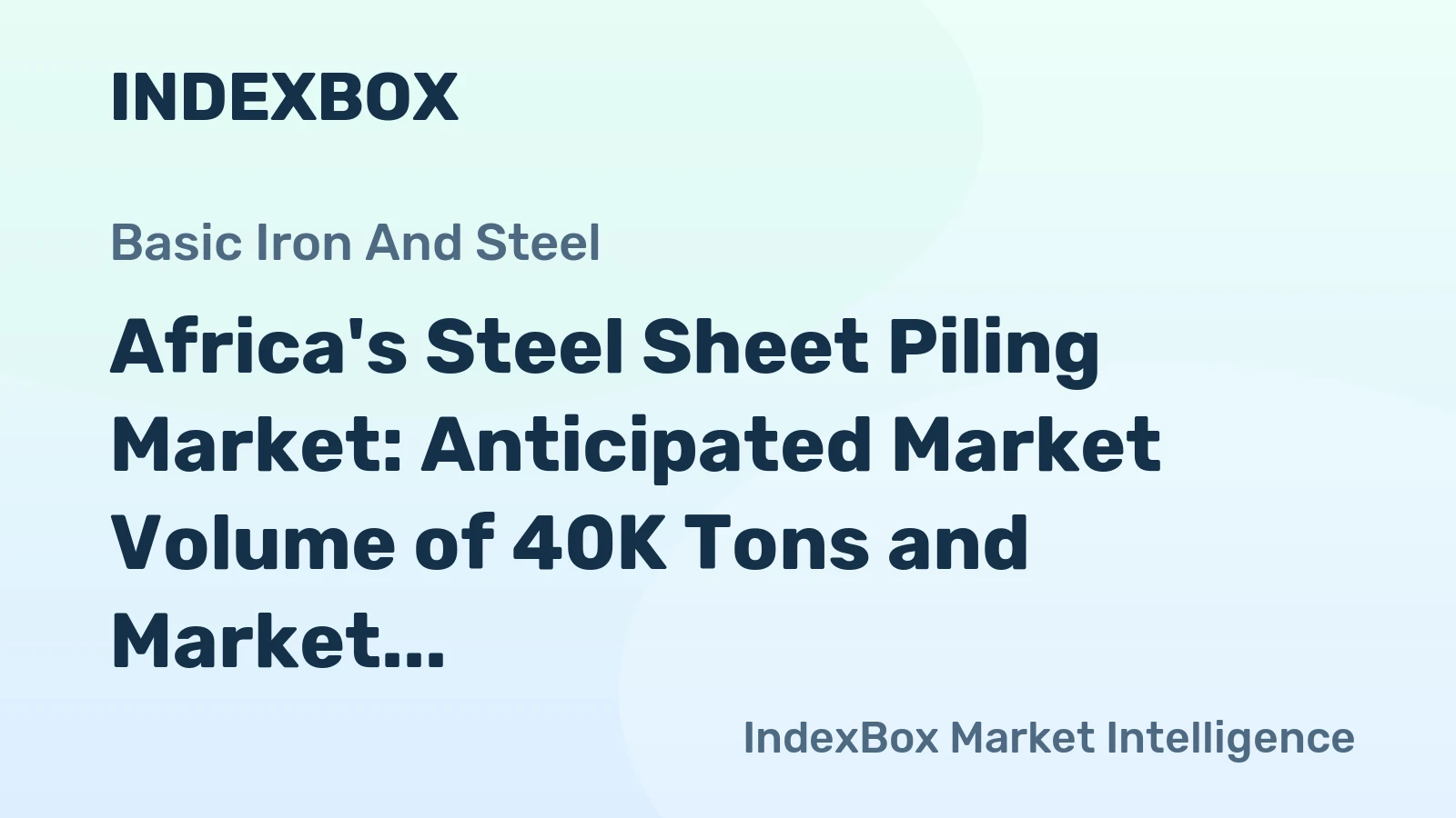 Africa's Steel Sheet Piling Market: Anticipated Market Volume of 40K Tons and Market Value of $64M by 2035