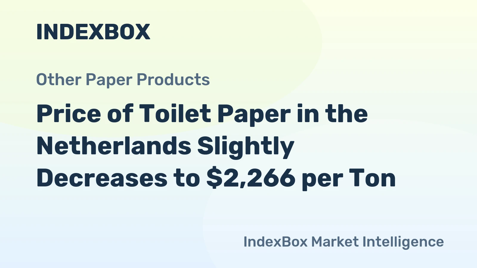 Price of Toilet Paper in the Netherlands Slightly Decreases to $2,266 per Ton
